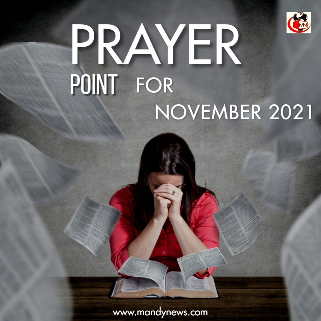 Prayer Point For The Month Of November 2021