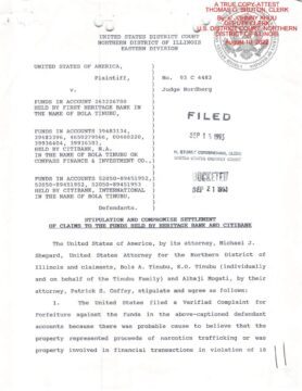 Documents For Tinubu’s Drug Dealing, Money Laundering Case In Chicago ...